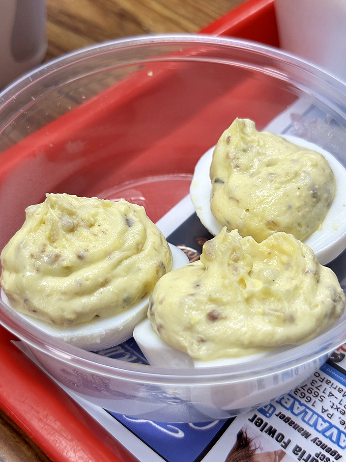 Deviled eggs&mdash;the unexpected menu hero that locals know to order. Simple, creamy, and exactly like your grandmother would make.