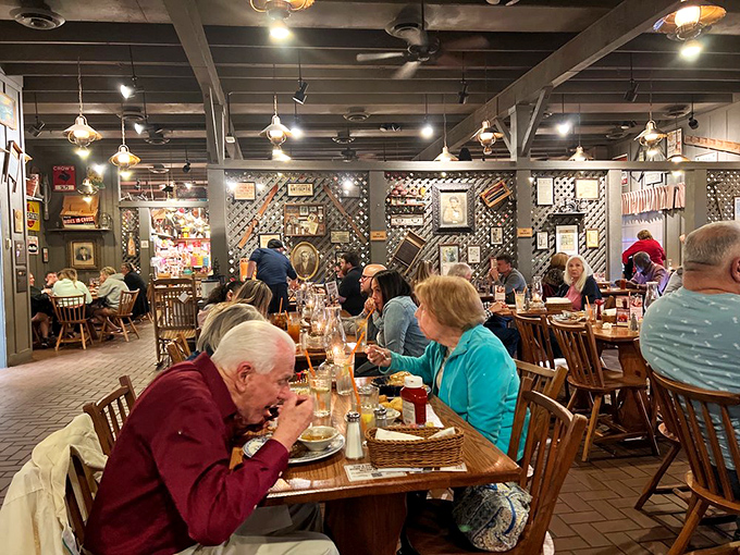 The dining room hums with conversation and contentment. Every table tells a different story, but all share the same happy ending.