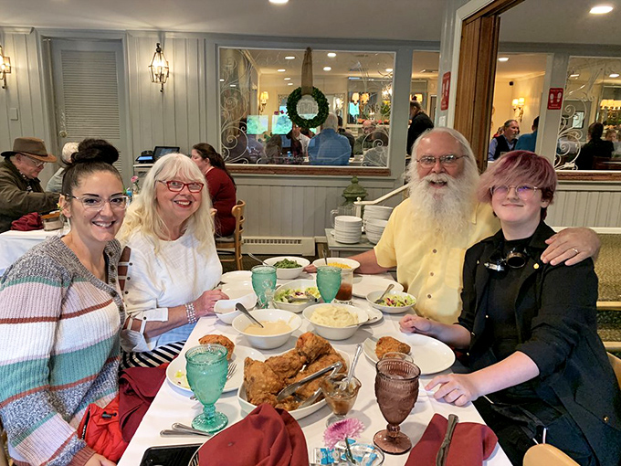 Multi-generational happiness around a table of Hollyhock Hill's finest. This is what restaurants are really about—bringing people together.