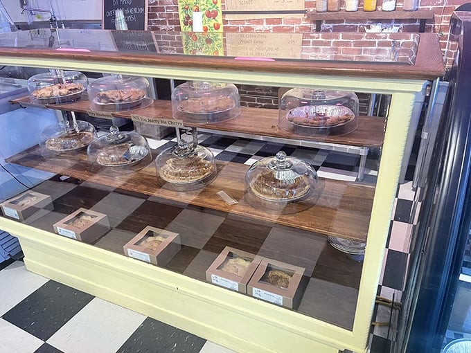 A display case that should be declared a national monument to the art of American baking.