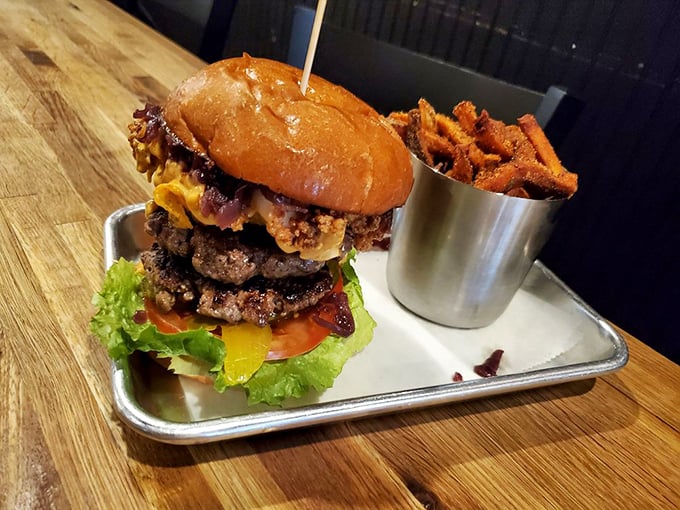 This double-decker burger isn't just a meal&mdash;it's a commitment. Like a good marriage, it requires both hands and full attention.