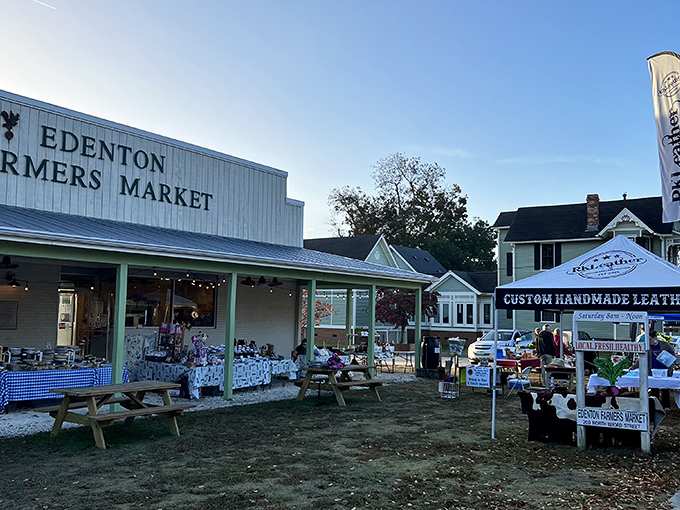 Local treasures await at Edenton Farmers Market, where handmade crafts and fresh produce make big-box stores seem soullessly impersonal by comparison.
