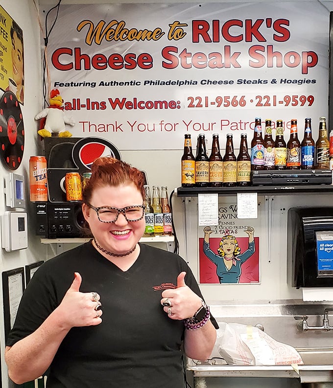 The thumbs-up says it all&mdash;genuine enthusiasm can't be faked. When your server is this excited about the food, you know you're in the right place.