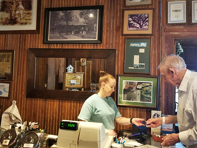Where transactions are friendly and memories are made. The wall of photos behind the register tells the restaurant's rich history.