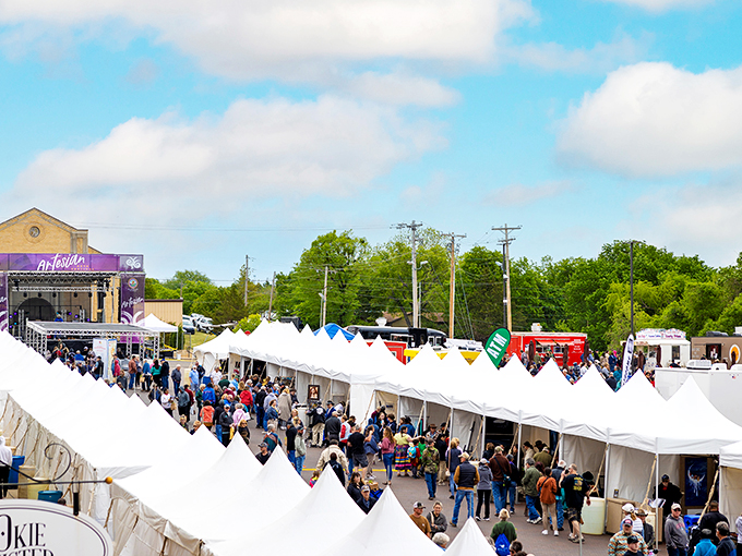 The Artesian Arts Festival transforms downtown into a vibrant marketplace where white tents house treasures created by talented Native American artists.