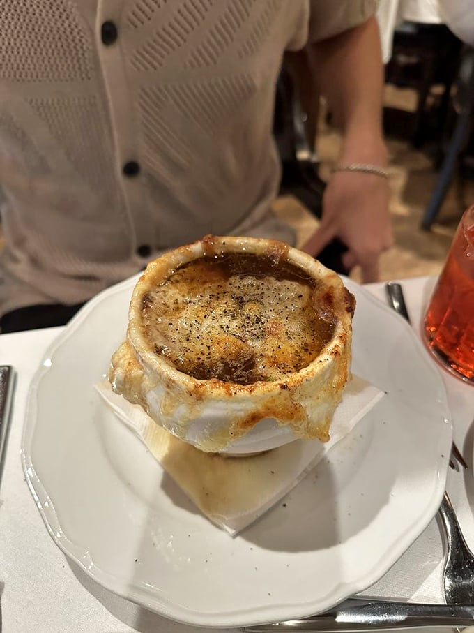 Not all heroes wear capes; some wear a crown of bubbling cheese. This French onion soup could end winter blues with a single spoonful.