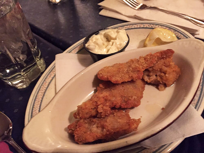 Fried to golden perfection, these oysters prove that sometimes the humble must be elevated, transformed through heat and breading into crunchy treasures.