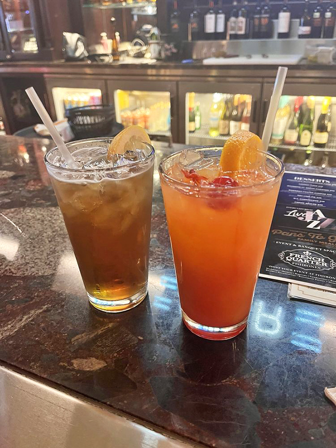Left: What you order when you're being sensible. Right: What you actually wanted all along. Both: What vacation mode tastes like at 5pm on a Friday.