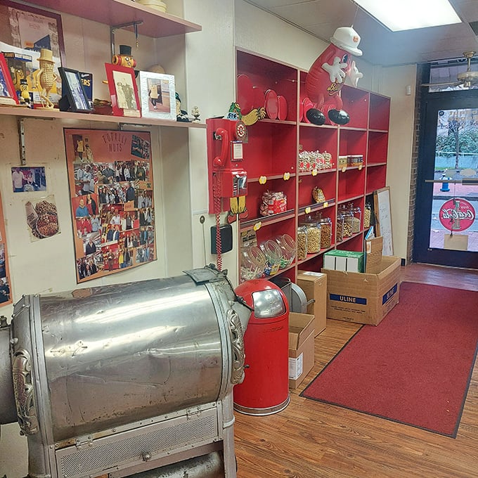 The vintage roaster isn't retro decoration&mdash;it's still working its aromatic magic, filling the shop with a scent no candle could ever duplicate.