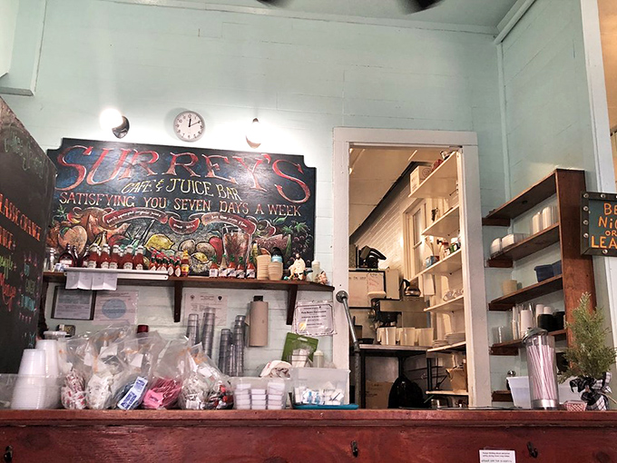 The counter where liquid sunshine is born, promising vitamins alongside the pure joy of fruits at their peak.