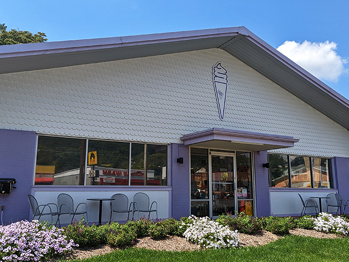 Kline's Dairy Bar's simple exterior belies the frozen magic inside. That ice cream cone on the roof isn't just decoration&mdash;it's a siren call to your sweet tooth.