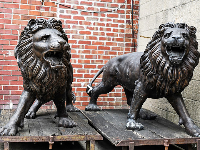 Guard your entryway like royalty with these regal lion statues&mdash;instant curb appeal or the most dramatic bookends in Indiana.