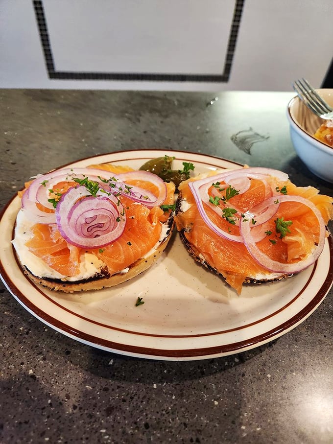 Lox and schmear so fresh, you'll swear you're dining by the East River instead of the Canadian River. It's a bagel's best friend and your new breakfast obsession.