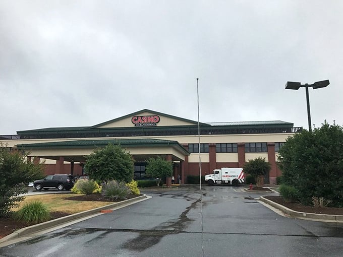 Ocean Downs Casino offers gaming entertainment near Berlin, though its exterior suggests more "friendly neighborhood establishment" than "Vegas glitz."