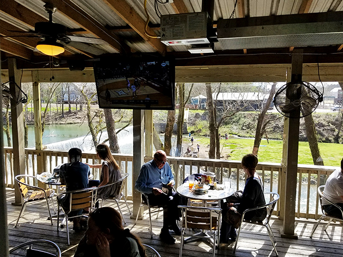 Al fresco dining at its finest! This outdoor seating area is where fresh air meets fresh flavors, with a side of people-watching.