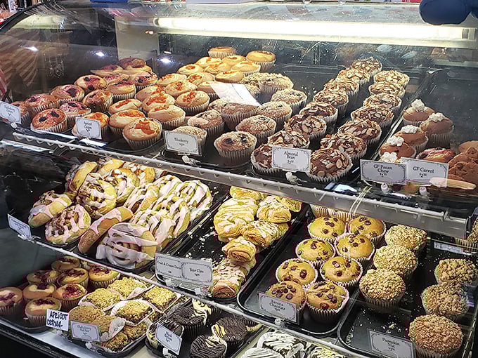 The pastry case at Linn's isn't just a display&mdash;it's a museum of edible art where every piece deserves its own tiny spotlight.