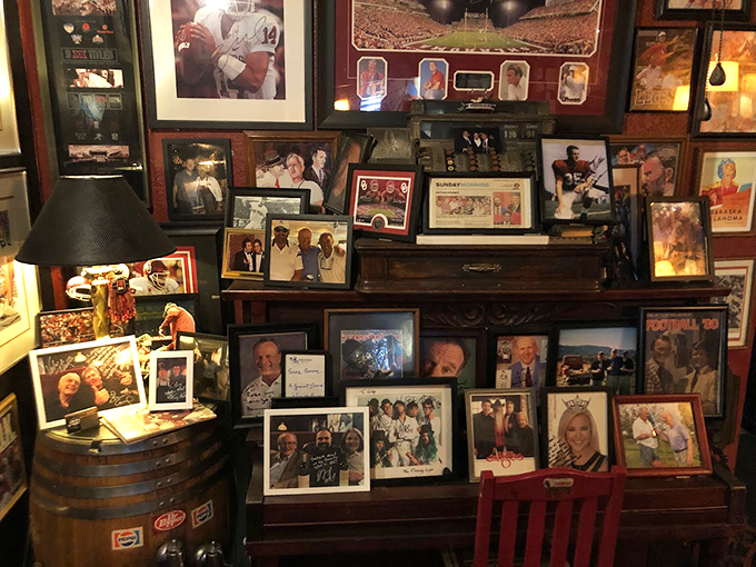 Not just decoration&mdash;this wall of photographs tells stories of decades of diners, celebrities, and moments that make Jamil's more than just a restaurant.