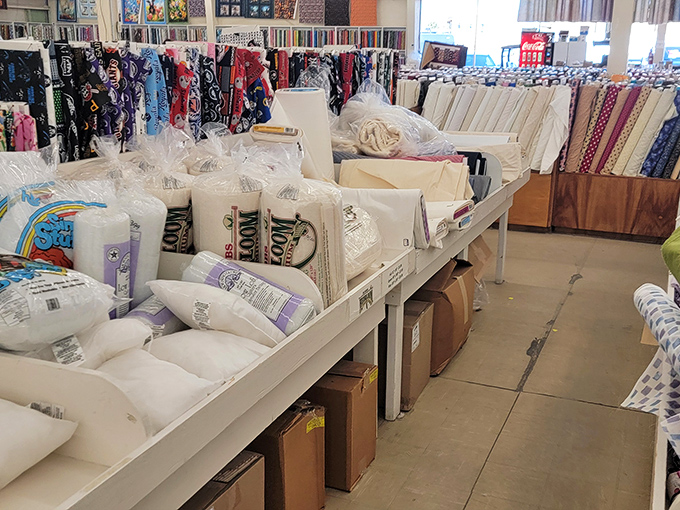 The batting and stuffing section&mdash;where pillows and quilts are born. It's the unsung hero of the comfort world.