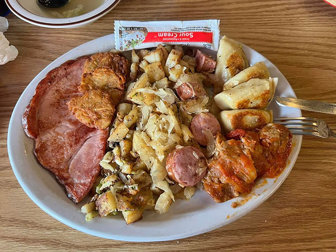 This Polish platter is a cultural ambassador on a plate&mdash;kielbasa, potatoes, and sauerkraut creating an international incident of deliciousness.
