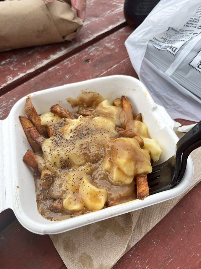 Poutine that makes Canadians nervously check their passports. Those cheese curds aren't just melting &ndash; they're finding their purpose in life.