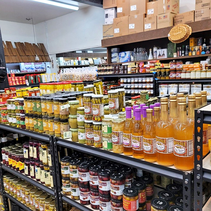 The condiment aisle at Claro's is where ordinary meals go to discover their extraordinary potential.