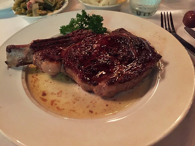 The ribeye steak at Pat's has the kind of sear that makes grill masters weep with joy. That baked potato is just showing off.