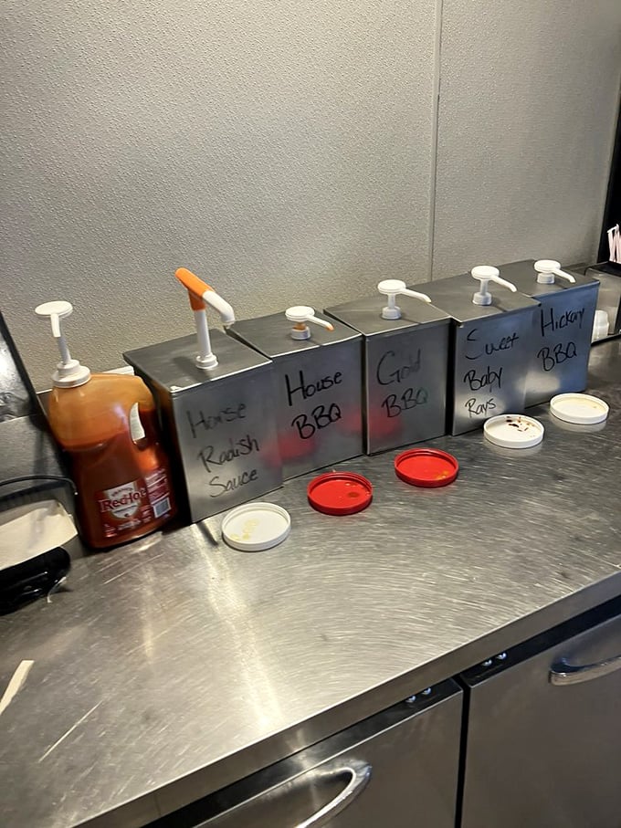 The condiment station&mdash;where good sandwiches become legendary. Choose your adventure, but that house sauce is calling your name.