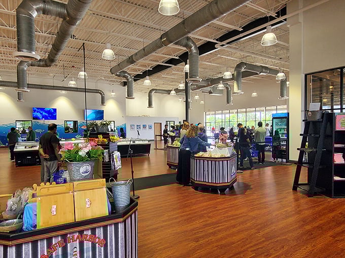 The seafood market side of the operation&mdash;where tomorrow's menu items are still glistening on ice, eyeing you suspiciously.