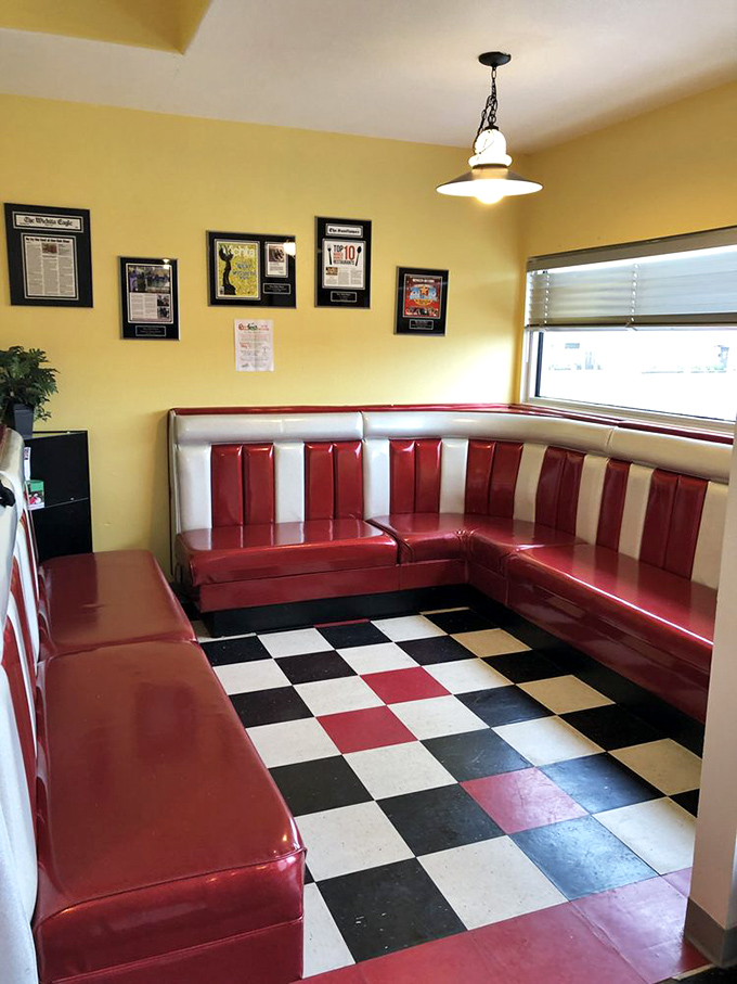 This corner booth is prime real estate in the diner universe&mdash;the perfect command center for coffee refills and people-watching.
