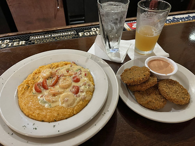 If shrimp and grits were a Southern romance novel, this plate would be the steamy chapter you dog-ear to revisit later. Creamy, spicy, and unforgettable.