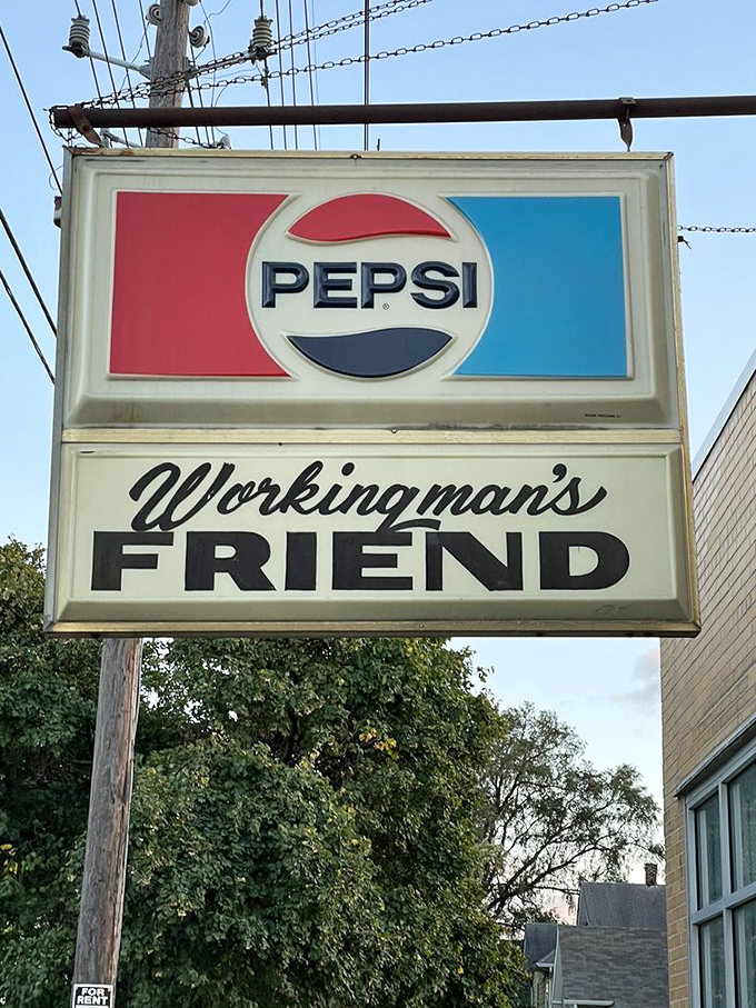 The vintage Pepsi sign has guided hungry travelers for generations. Like a lighthouse for those lost in a sea of mediocre fast food.