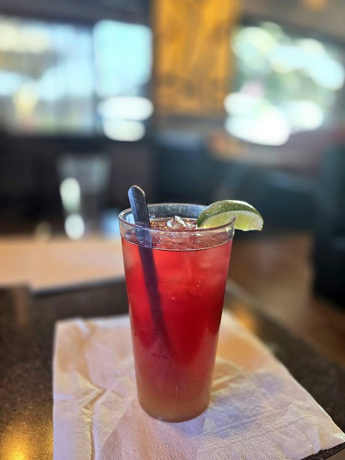 This sunrise-hued tea isn't just a beverage, it's a mood-altering experience with that lime wedge adding just the right amount of wake-up call.