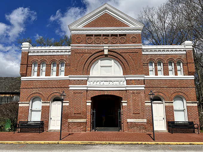 The meticulously restored Thralls Opera House beckons with its ornate brick facade&mdash;a cultural beacon that's hosted performances since the Victorian era.