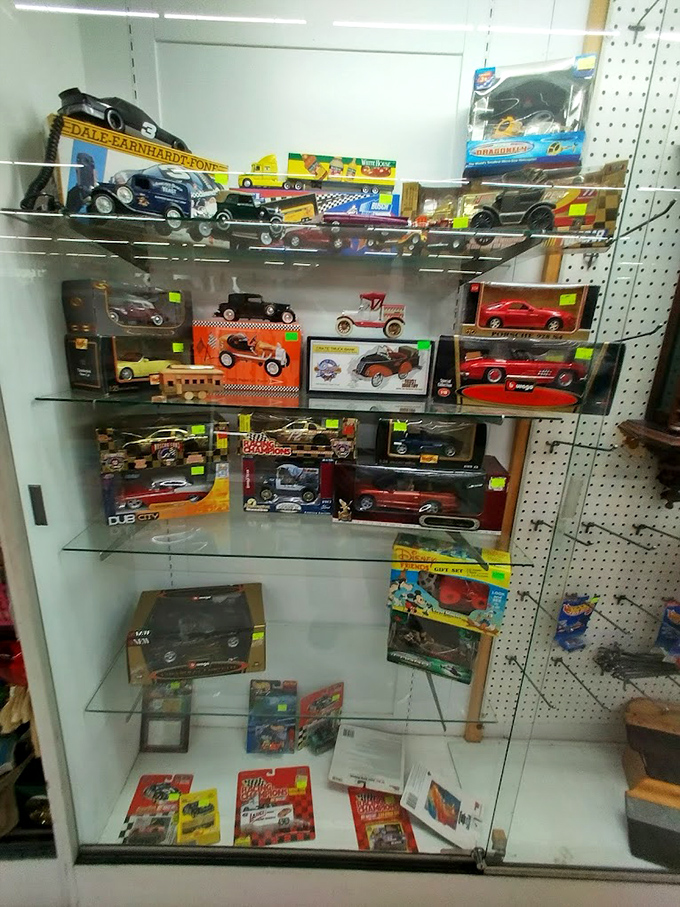 Miniature automotive dreams line these shelves&mdash;Dale Earnhardt wouldn't recognize himself in 1:24 scale, but collectors certainly do.