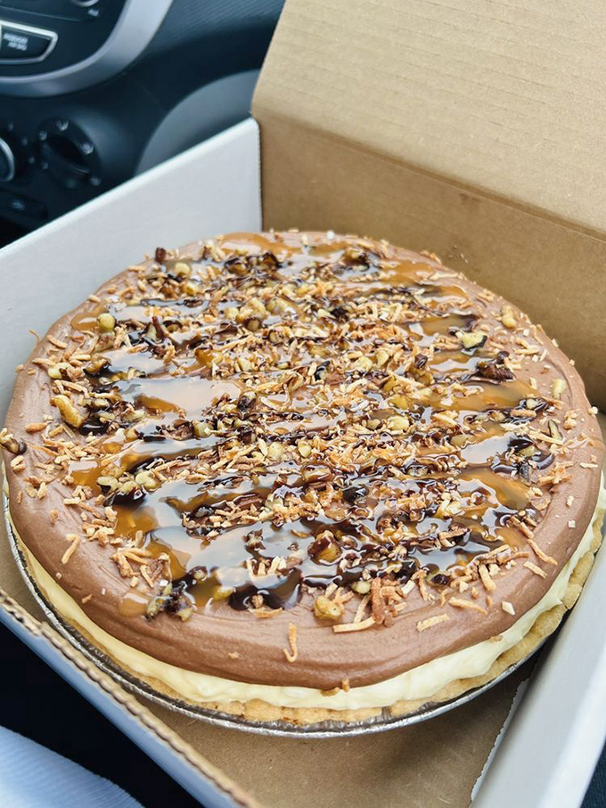 Turtle meets coconut cream in a dessert mashup that proves sometimes the best innovations happen in pie tins, not Silicon Valley.