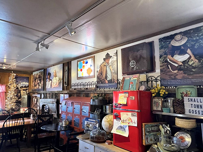 Every photo, trinket, and memento on these walls tells a story of Pie Town's quirky history and the characters who've passed through.