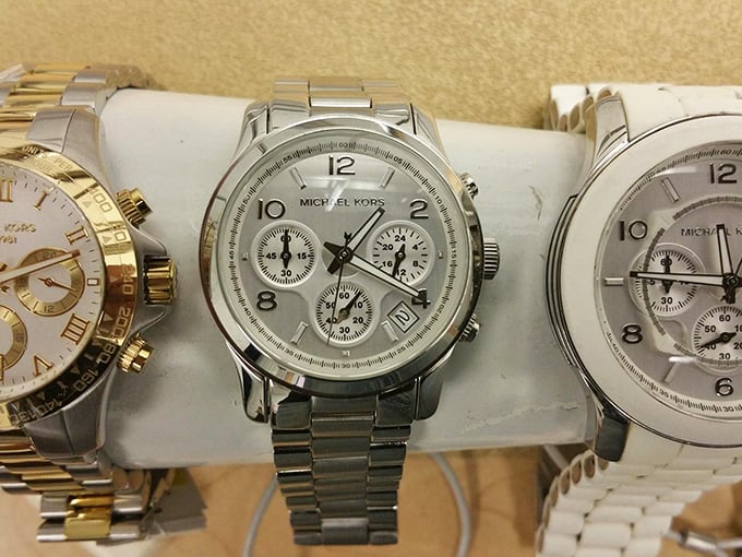 Time stands still in the watch section, where Michael Kors timepieces await wrists that appreciate both style and savings.
