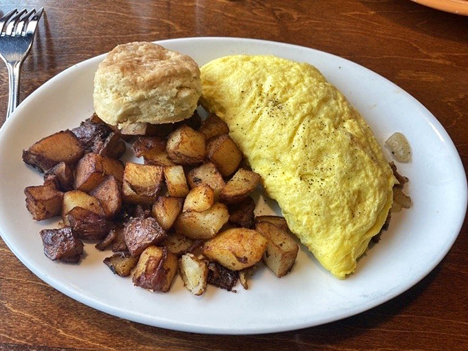 The Western omelet &ndash; where eggs fulfill their highest purpose alongside potatoes that have achieved crispy-tender perfection.