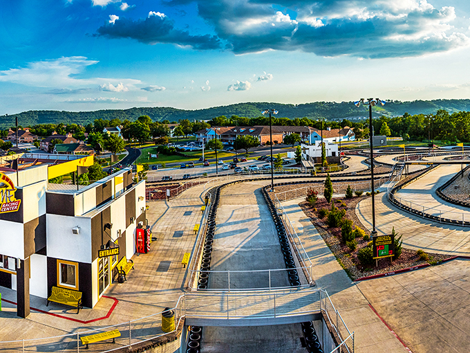 From above, the track reveals itself as an asphalt artwork of possibilities, each curve a question only your reflexes can answer.