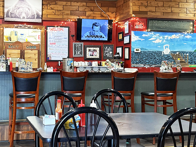 The counter seating isn't just functional&mdash;it's front-row tickets to the breakfast theater, complete with sizzling soundtrack.