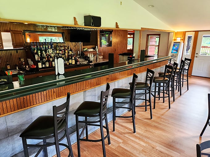 The bar beckons with its impressive lineup of spirits, where bartenders craft drinks with the precision of artists.