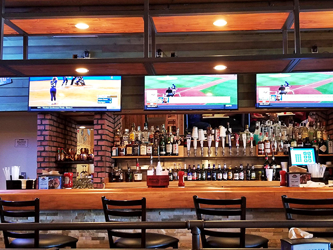 A bar stocked better than most coastal establishments, proving Oklahoma understands that great seafood deserves equally impressive libations.