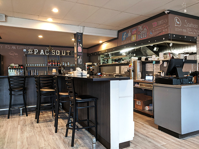 Where the magic happens - part open kitchen, part bar, all business when it comes to crafting Southern specialties with Pacific Northwest heart.