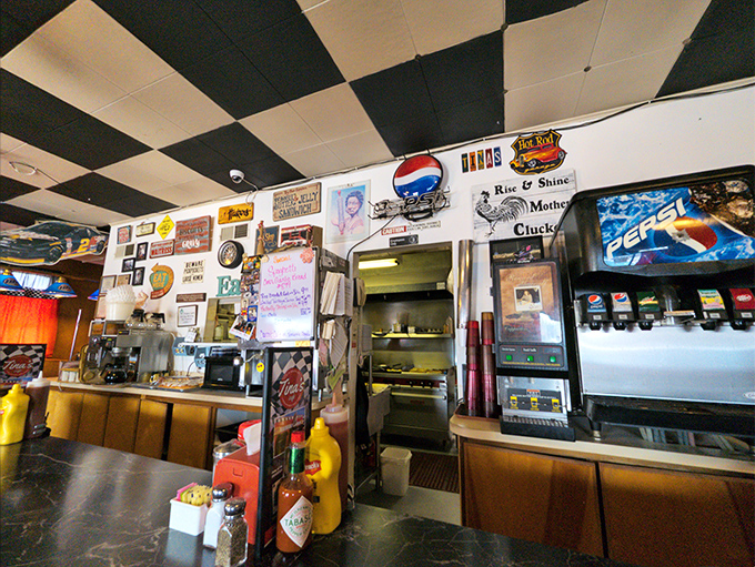 Every inch of wall space tells a story. Part diner, part time capsule, with an atmosphere that makes conversation as essential as coffee.