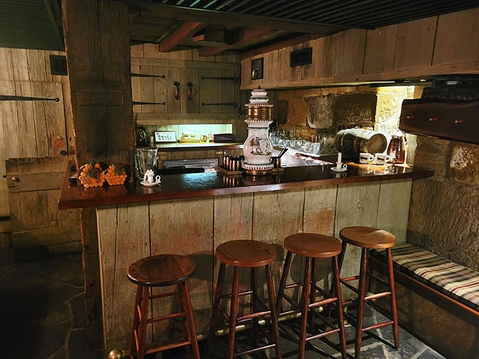 This isn't just a bar—it's a time capsule with stools, where rough-hewn wood and stone create a tavern atmosphere Thomas Jefferson would recognize.