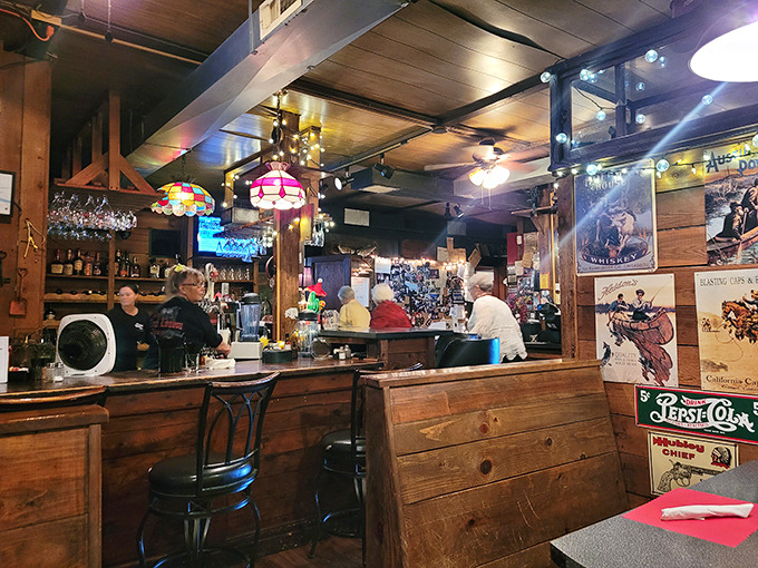 The bar area feels like it's been hosting friendly conversations and first dates since time immemorial.