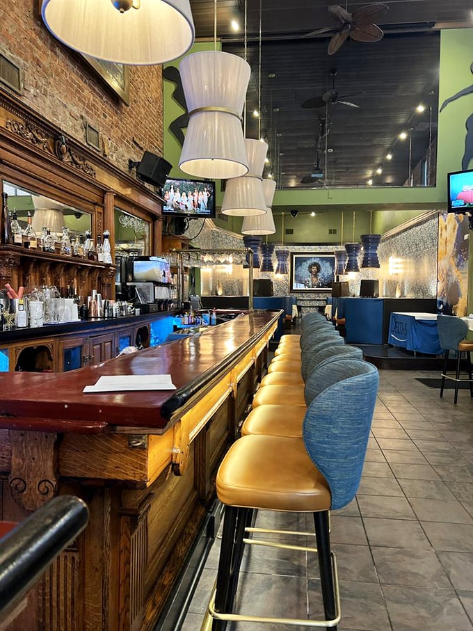 A bar so inviting it makes waiting for a table feel like part of the experience rather than a delay.