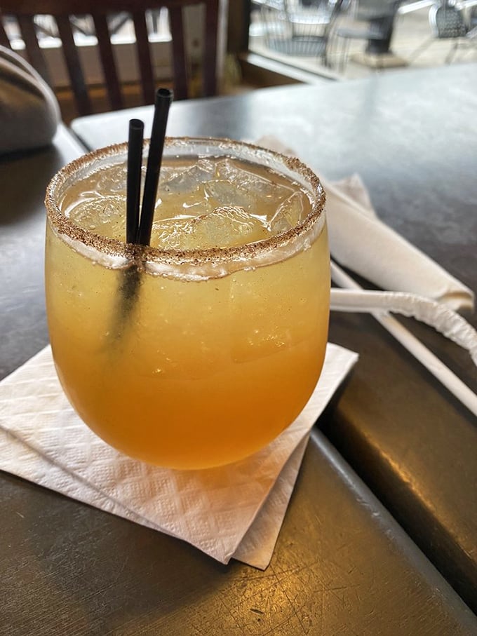 A cocktail with a sugar rim that sparkles like your personality after you've had one. Sunshine in a glass, Michigan-style.