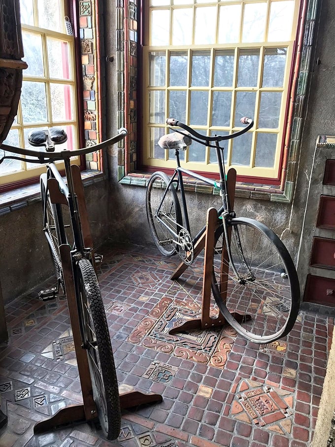 Even the bicycles get special treatment here, displayed on tile floors that most of us would hesitate to walk on in dirty shoes.