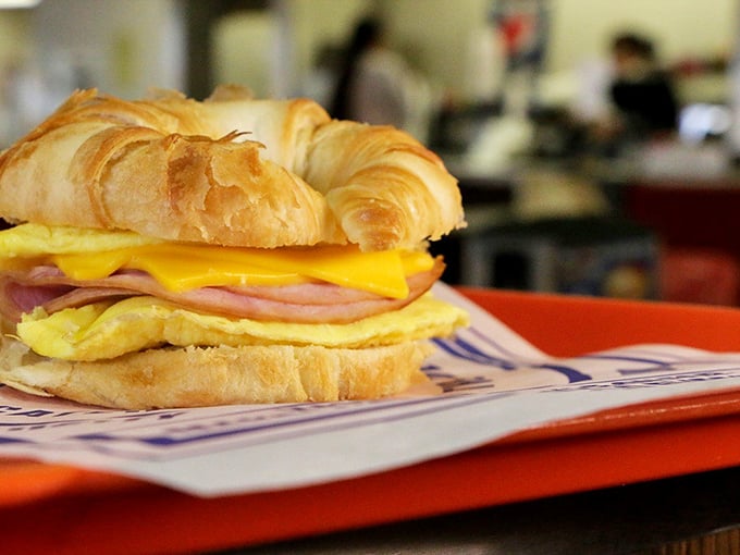 Breakfast gets the Kewpee treatment with this croissant sandwich&mdash;proof that morning meals deserve the same respect as their lunchtime cousins.